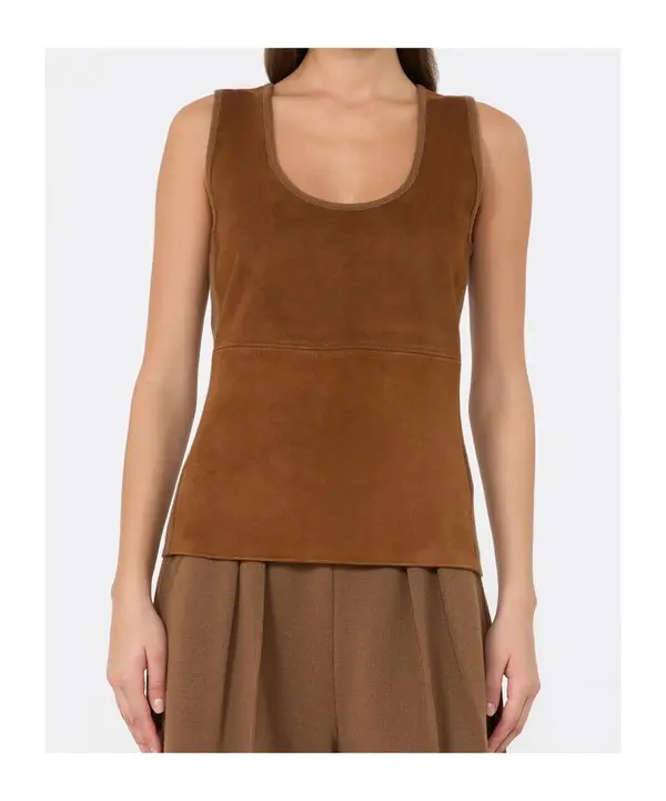 Max Mara Accordo Sleeveless Top - Camel