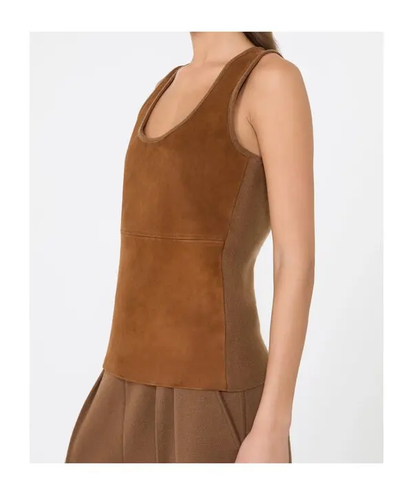 Max Mara Accordo Sleeveless Top - Camel