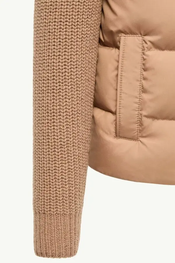 Moncler Wool Cashmere Padded Zip-up Cardigan