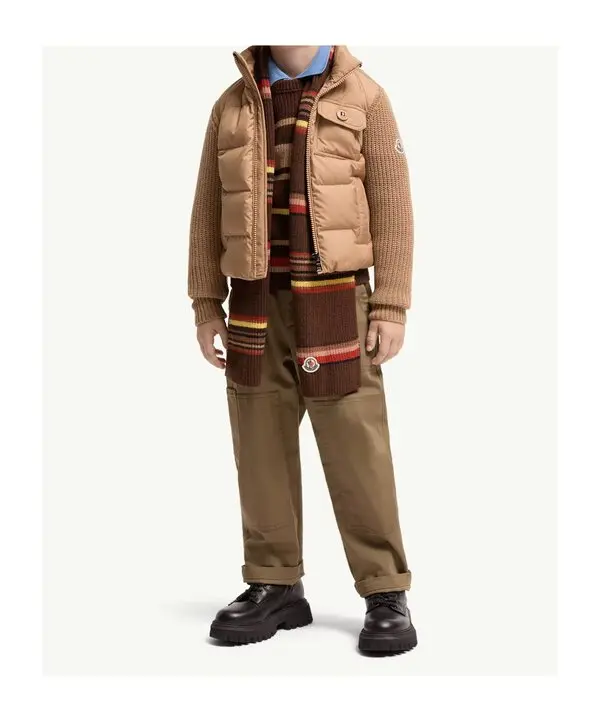 Moncler Wool Cashmere Padded Zip-up Cardigan