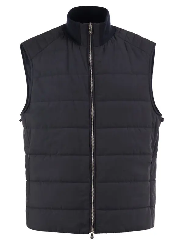 Brunello Cucinelli Removable-gilet Single-breasted Wool Blazer - Navy Blue