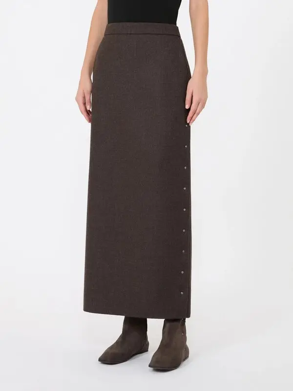 Max Mara Buttoned Maxi Skirt - Mud Color