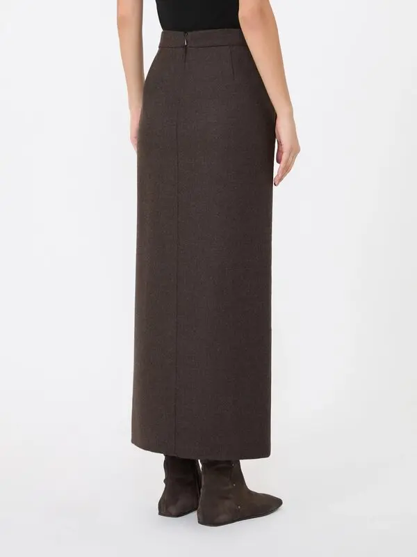 Max Mara Buttoned Maxi Skirt - Mud Color