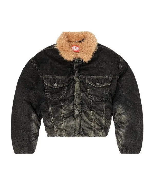 DIESEL® D-curly-fsj Trucker Denim Jacket - Black