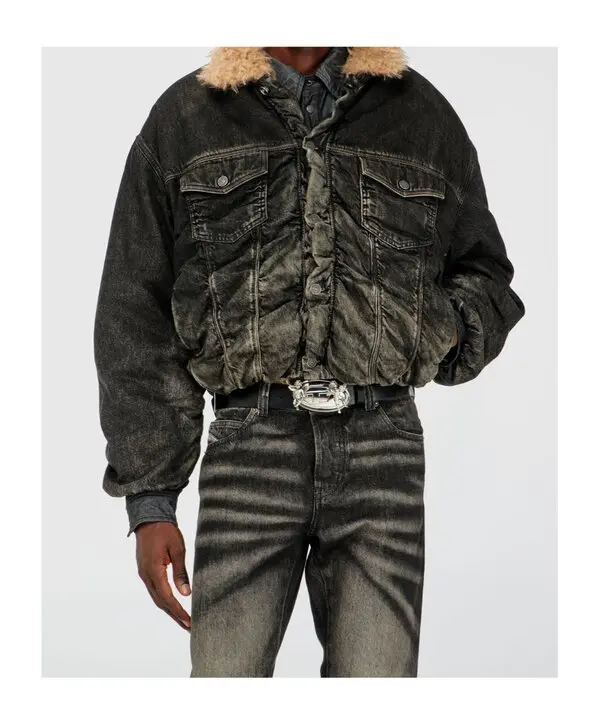 DIESEL® D-curly-fsj Trucker Denim Jacket - Black