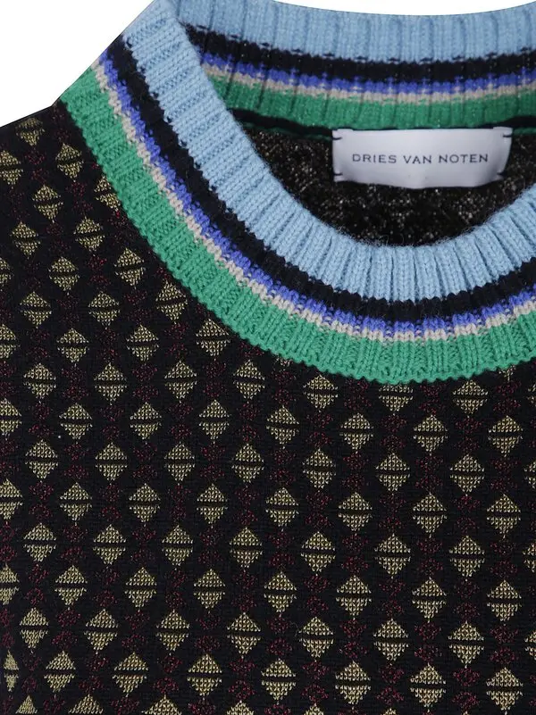 Dries Van Noten Temi Patterned Knitted Top - Multicolor