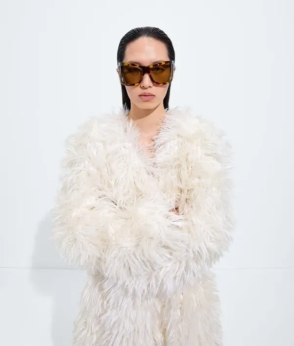 Bottega Veneta Intrecciato Wraparound Sunglasses
