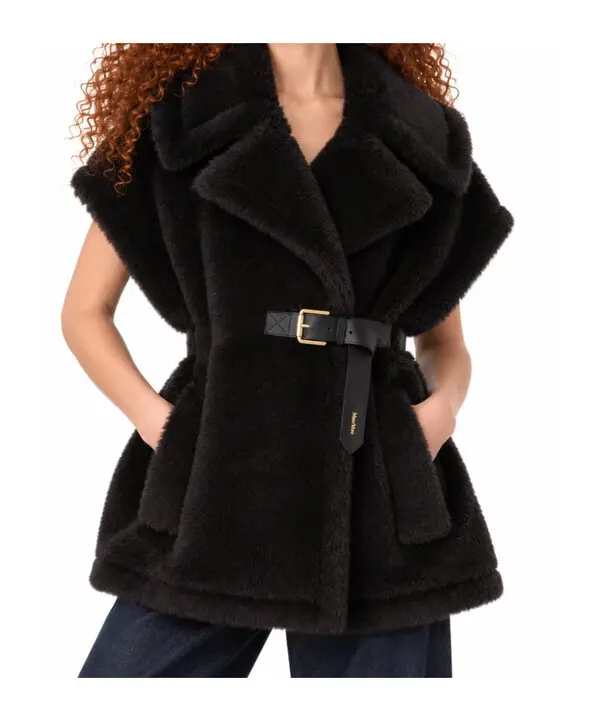 Max Mara Belted Faux-fur Gilet