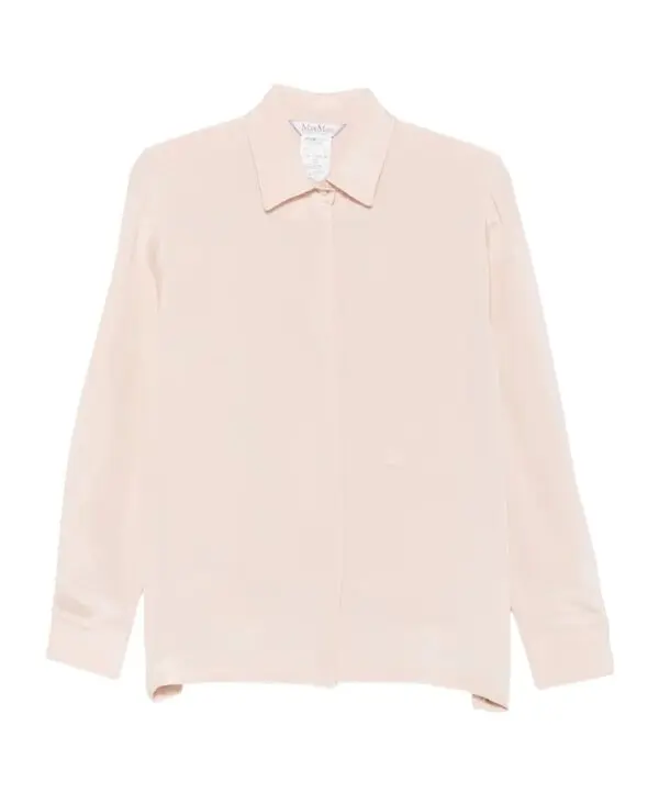 Max Mara Concealed Placket Long Sleeve Top - Pink