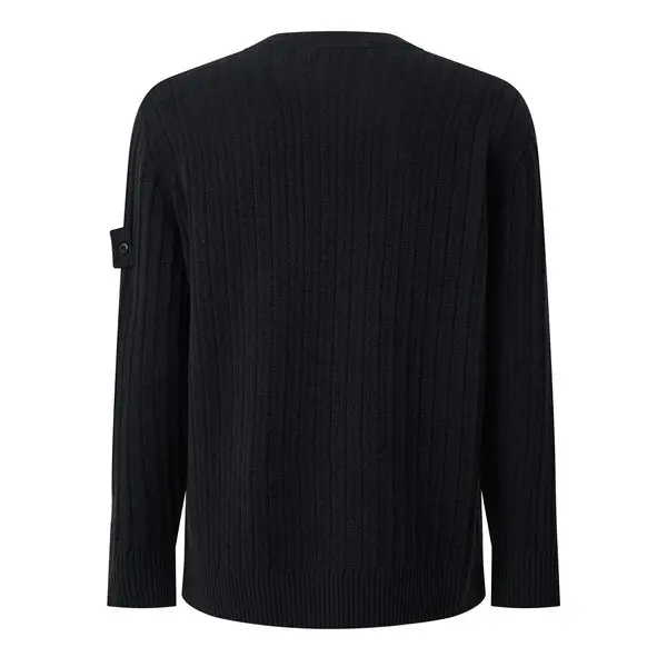Stone Island Vertical Rib Crew Neck Knit Sweater - No
