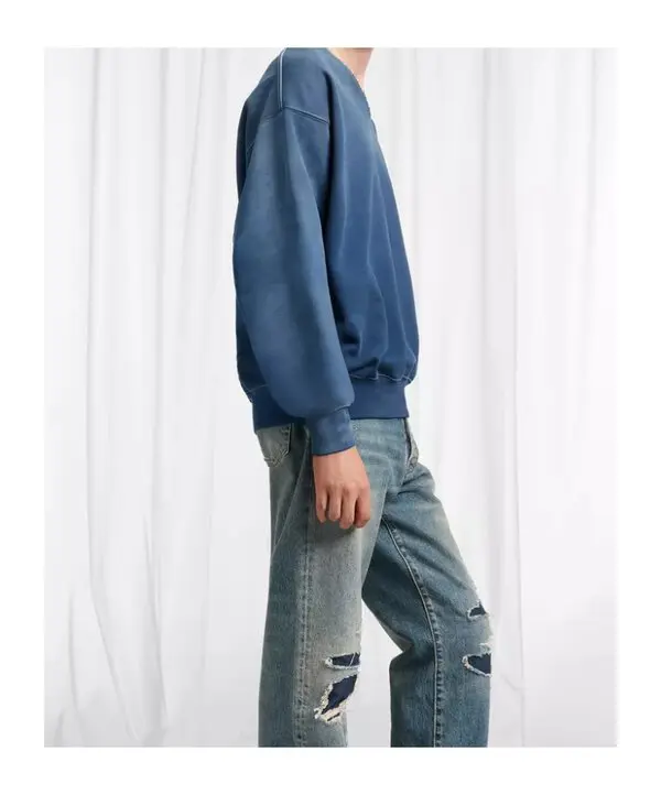MAISON MARGIELA Washed V-neck Cotton Sweatshirt