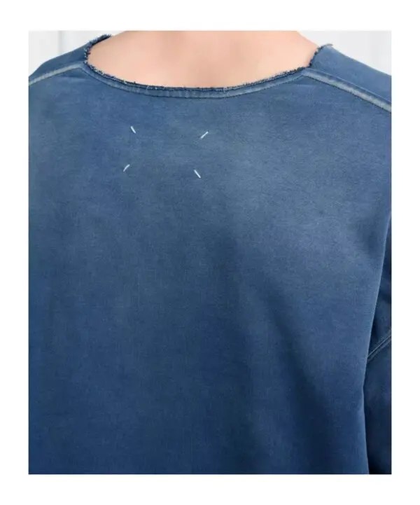 MAISON MARGIELA Washed V-neck Cotton Sweatshirt
