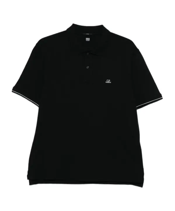 C.P. COMPANY Logo Embroidered Short Sleeved Polo Shirt