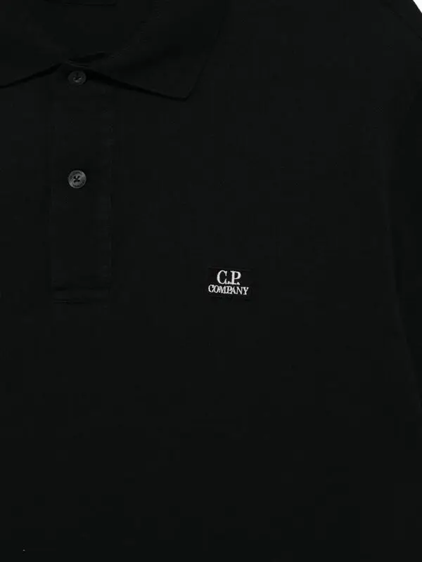 C.P. COMPANY Logo Embroidered Short Sleeved Polo Shirt