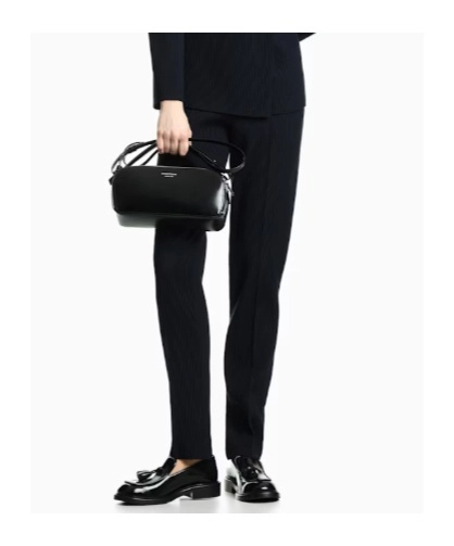 Emporio Armani Straight-cut Trousers In Virgin Wool With A Side Zipper