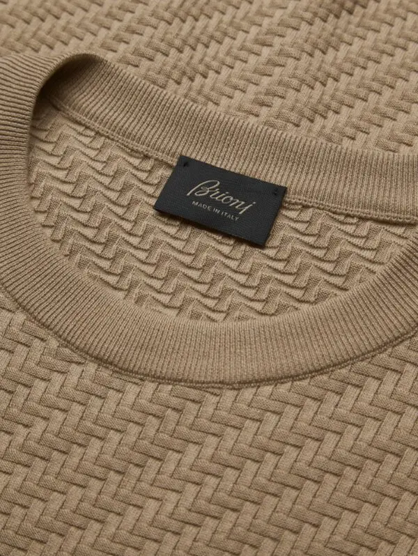 Brioni Textured Crew-neck Knitted Sweater
