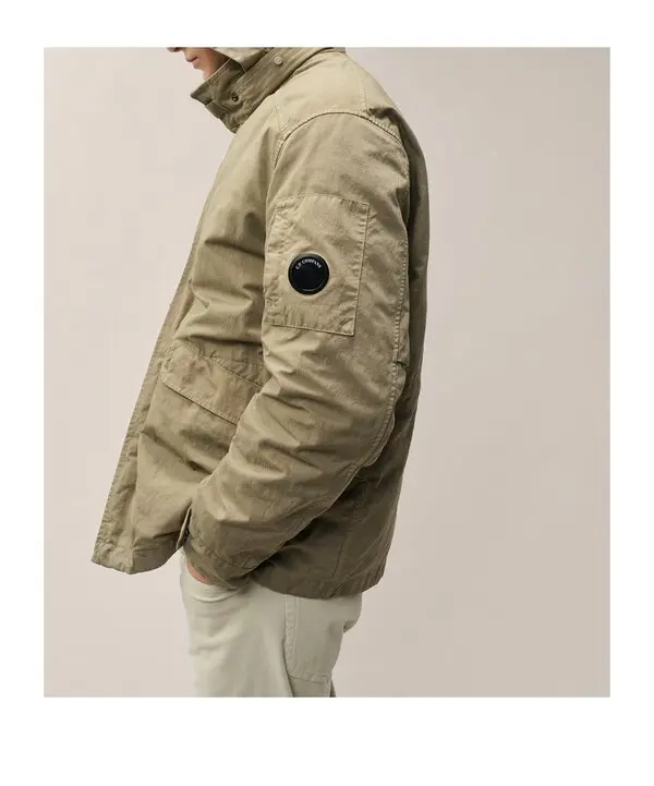 C.P. COMPANY Twill-blend Hooded Jacket With Lens Detail