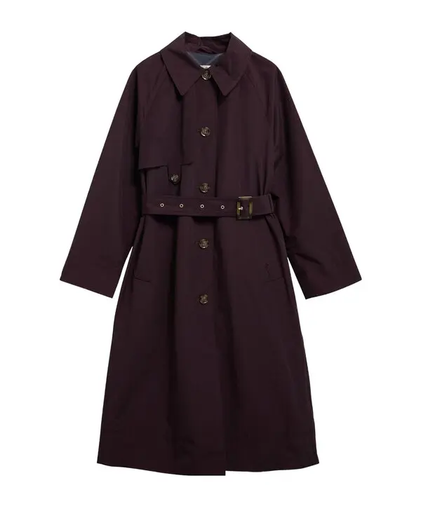 Barbour Long Dark Burgundy Trench Coat