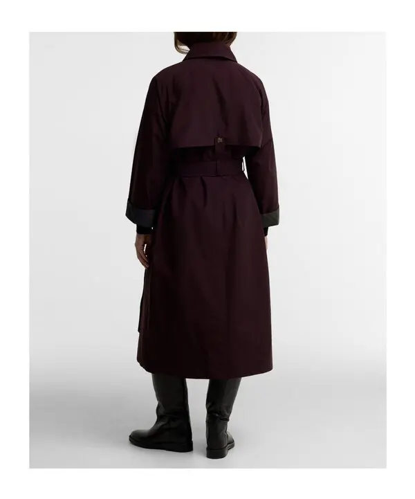 Barbour Long Dark Burgundy Trench Coat