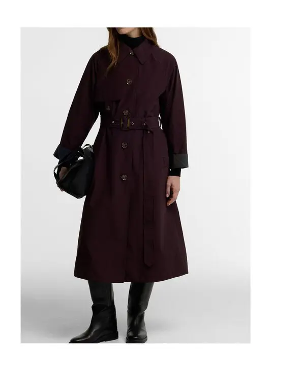 Barbour Long Dark Burgundy Trench Coat