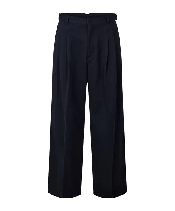 Emporio Armani High-waisted Wide-leg Trousers - Navy