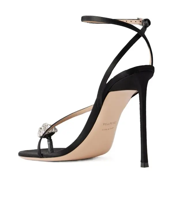 TOM FORD Crystal-embellished Leather-trimmed Satin Sandals