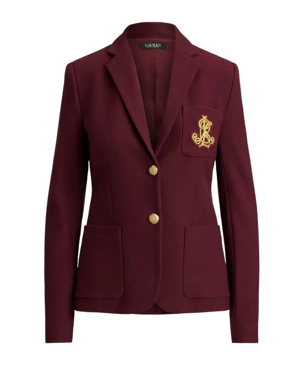 Ralph Lauren Anfisa Cotton Long Sleeve Monogram Blazer