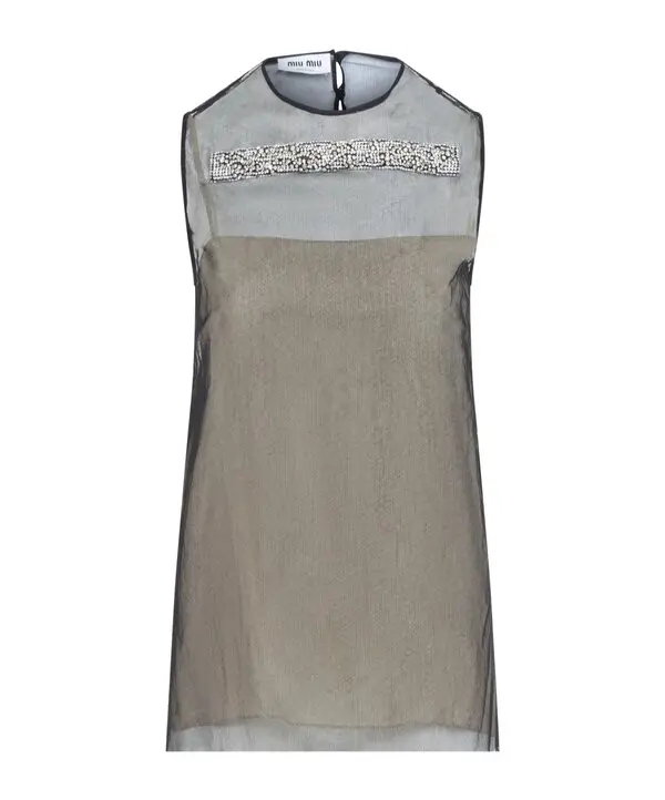 Miu Miu Embellished Tulle Top