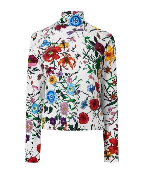 Gucci Floral High-neck Top