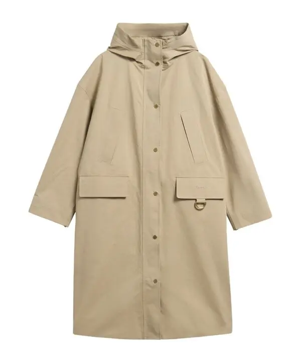 Barbour Long Beige Hooded Parka - No