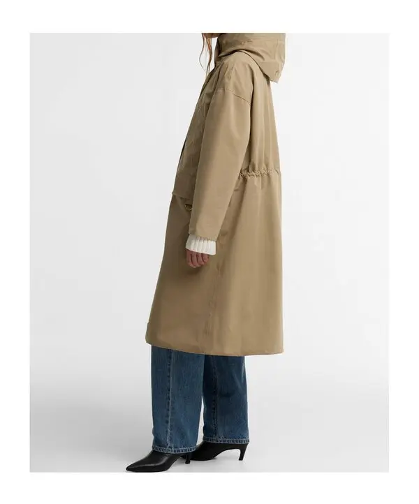 Barbour Long Beige Hooded Parka