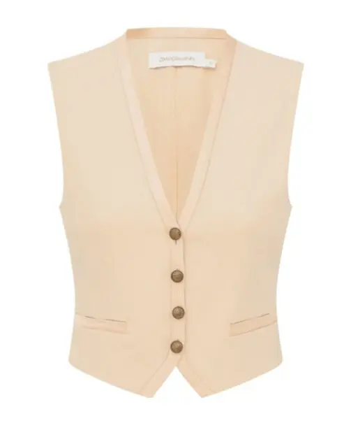 Zimmermann V-neck Vest - Cream