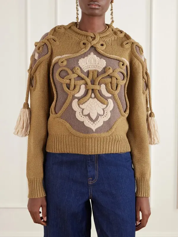 Etro Embroidered Wool Sweater - Brown