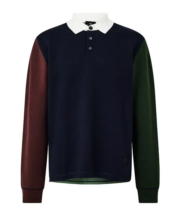 Paul Smith Fine-knit Long-sleeve Merino Polo Shirt