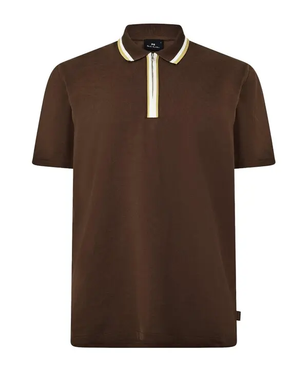 Paul Smith Zipped Short Sleeve Polo Shirt - No