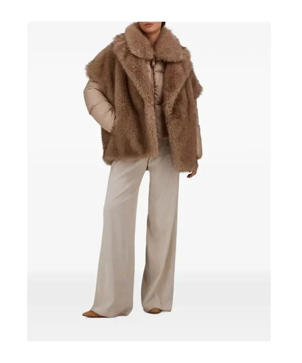 Herno Tocco Long Hair Faux Fur Vest - Brown