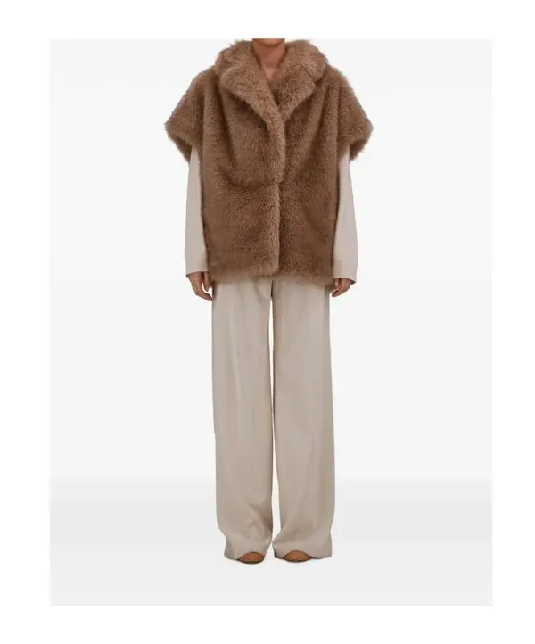 Herno Tocco Long Hair Faux Fur Vest - No