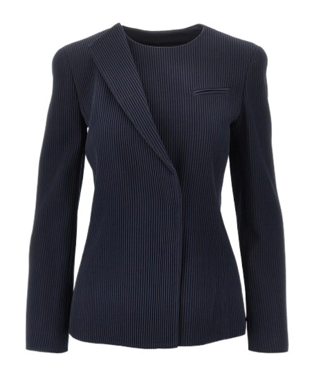 Emporio Armani Asymmetric Ribbed Blazer - No