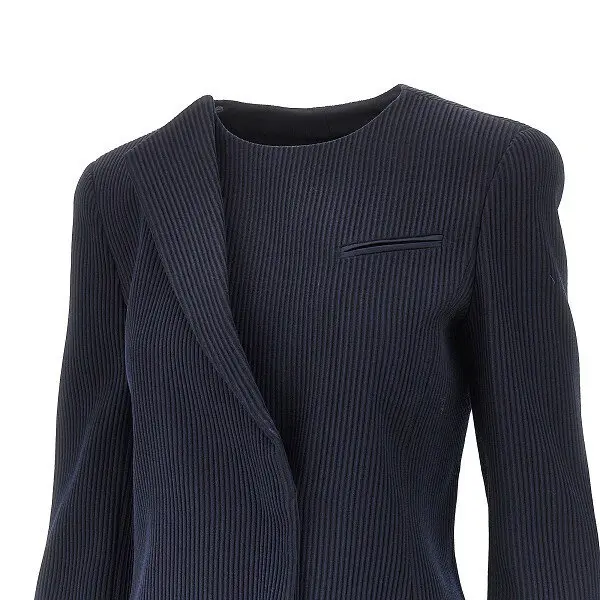 Emporio Armani Asymmetric Ribbed Blazer - No