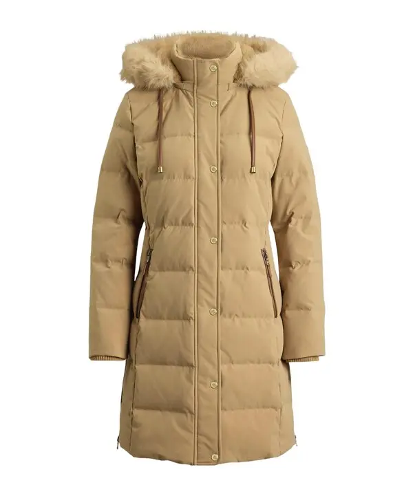 Ralph Lauren Mid-length Quilted Coat - Khaki