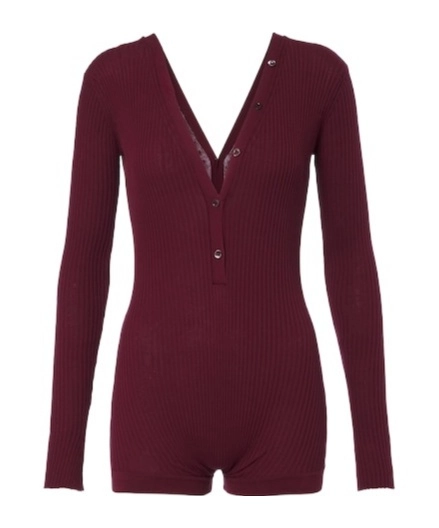 MUGLER Ribbed-knit Cotton Bodysuit - Red