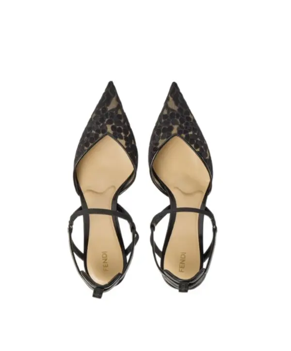Fendi Tulle Medium-heeled Slingbacks