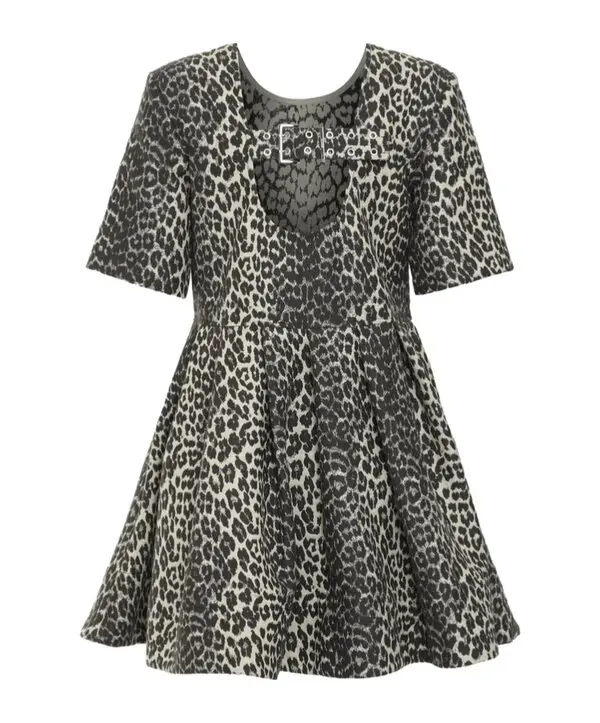 GANNI Leopard Printed Mini Dress