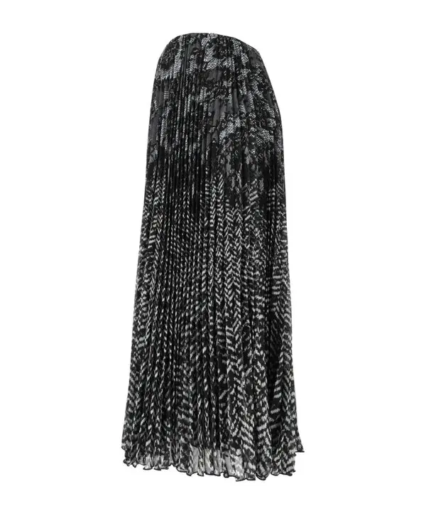 ERMANNO FIRENZE Lace-panelled Pleated Midi Skirt