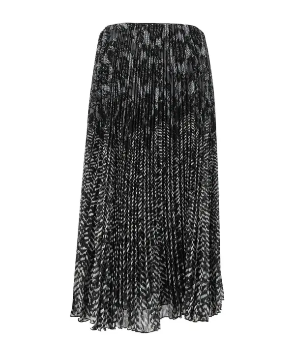 ERMANNO FIRENZE Lace-panelled Pleated Midi Skirt