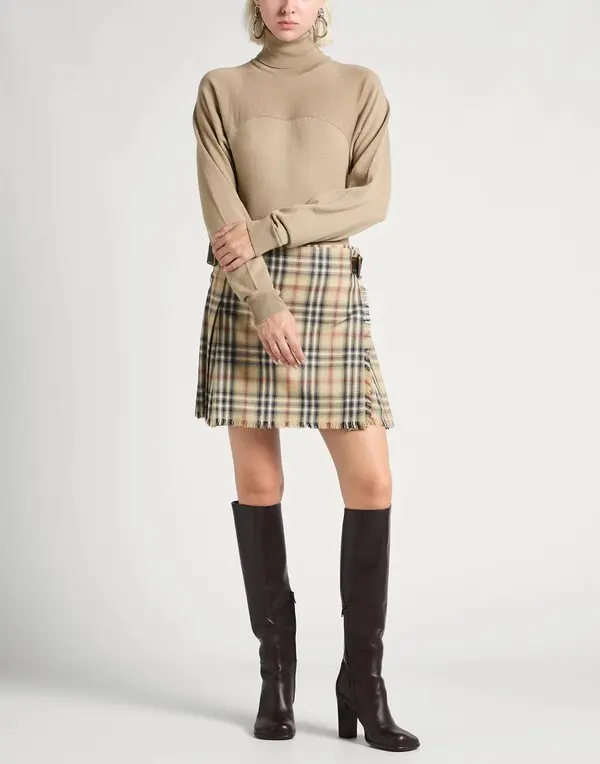 Burberry Classic Printed Wool Midi Skirt