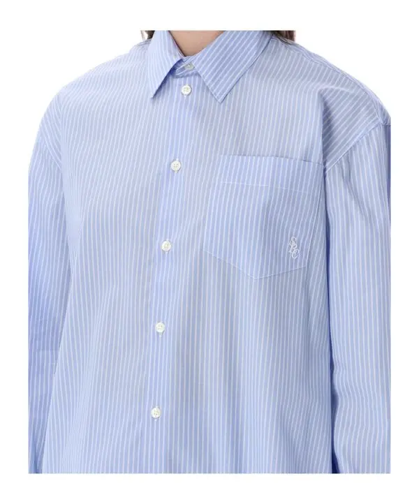 SPORTY  RICH Sporty Rich Striped Long Sleeved Shirt