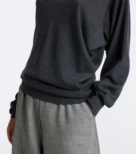 Magda Butrym Draped Wool Turtleneck Sweater