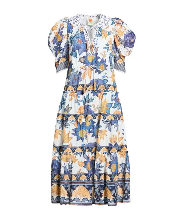 Farm Rio Floral Print Dress - Blue