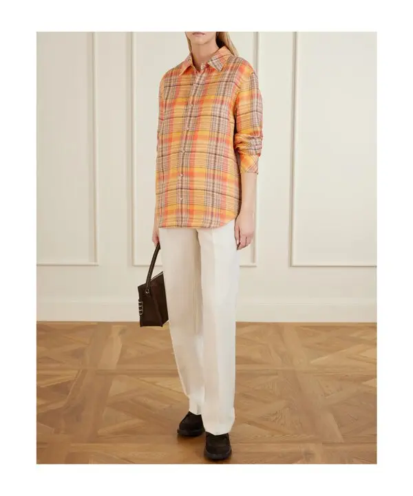 GOD'S TRUE CASHMERE Twilight Checked Linen Shirt
